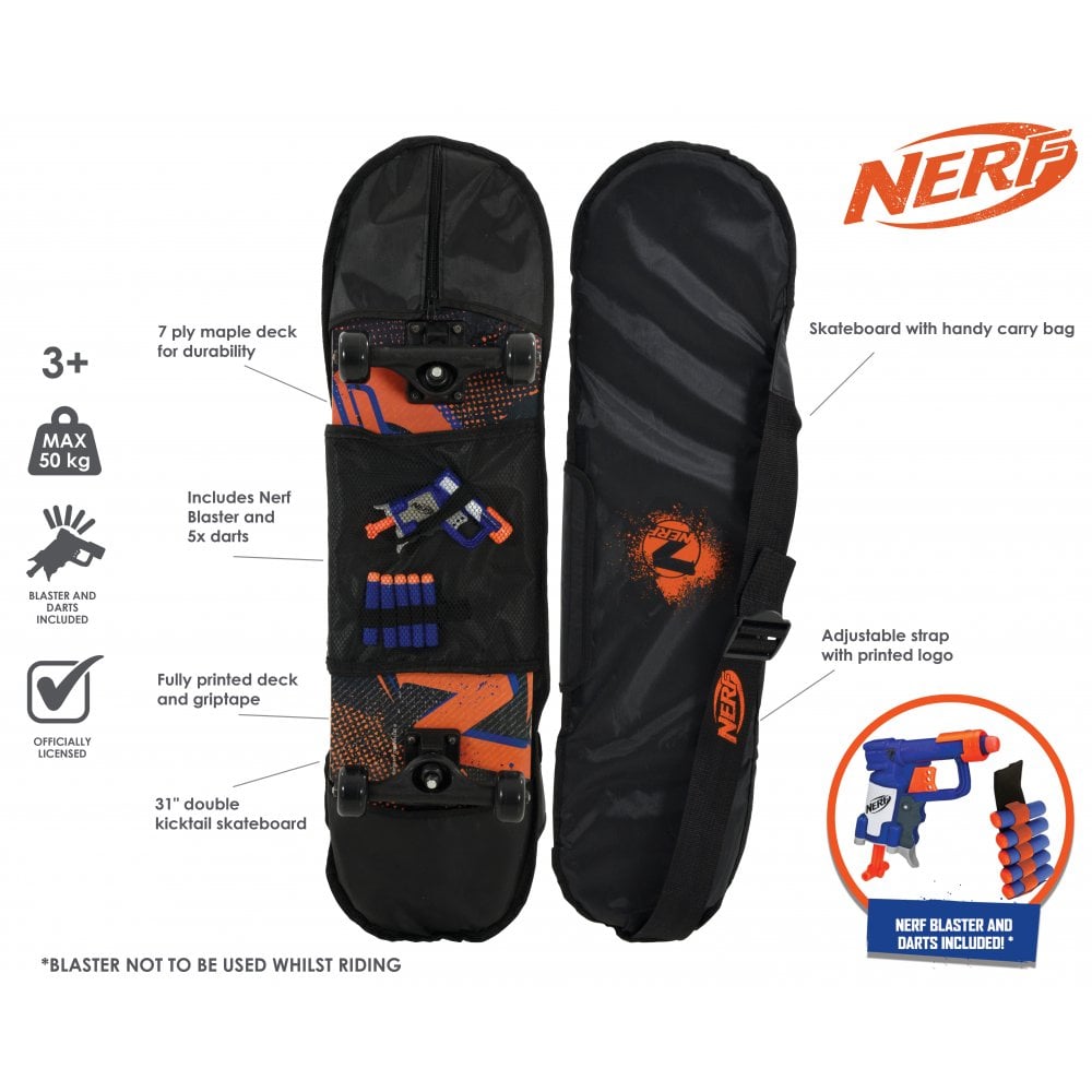 Nerf Skateboard with Blaster and Darts | The Online Toy Shop